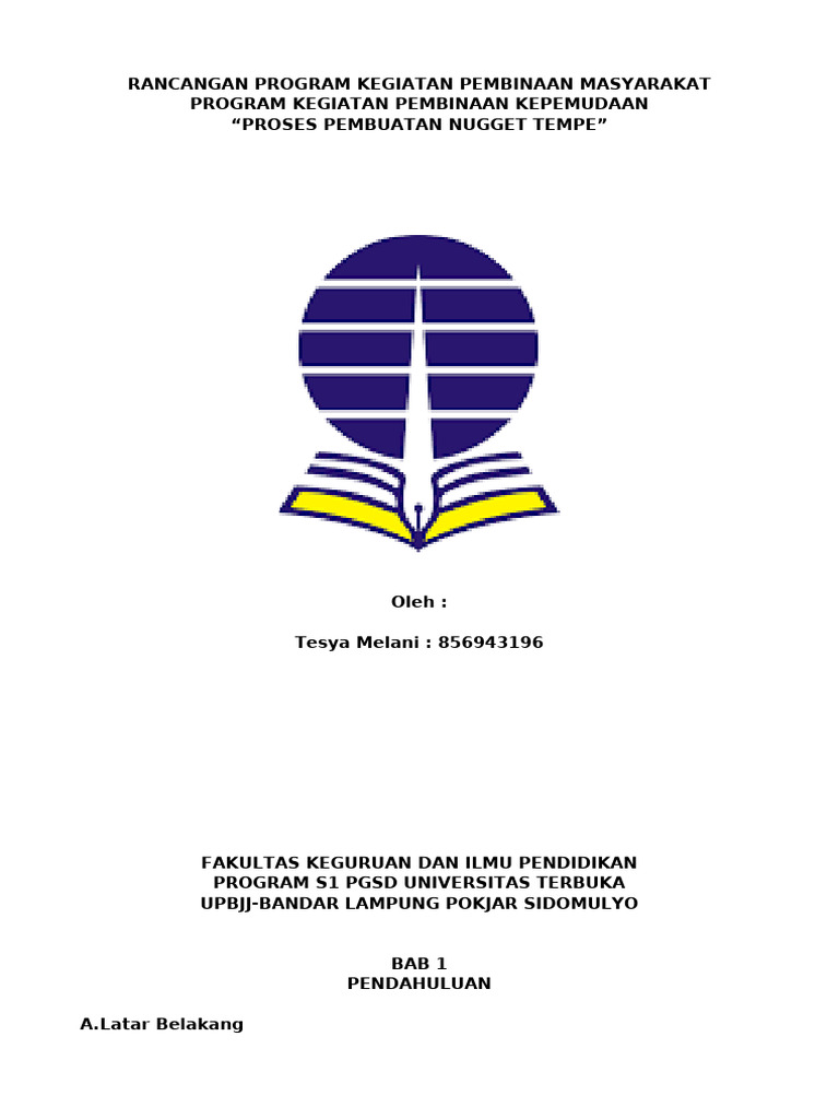 Rancangan Program Kegiatan Pembinaan Masyarakat | PDF | Memasak ...