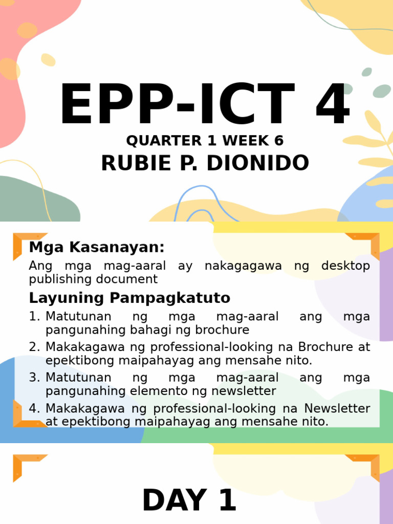 Epp - Ict 4 - Q1 - W6 | PDF