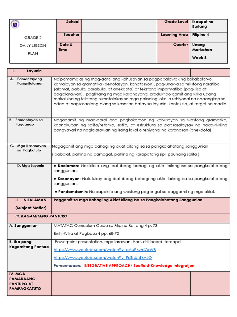 Cot-Filipino 4 - Q1-W8 | PDF