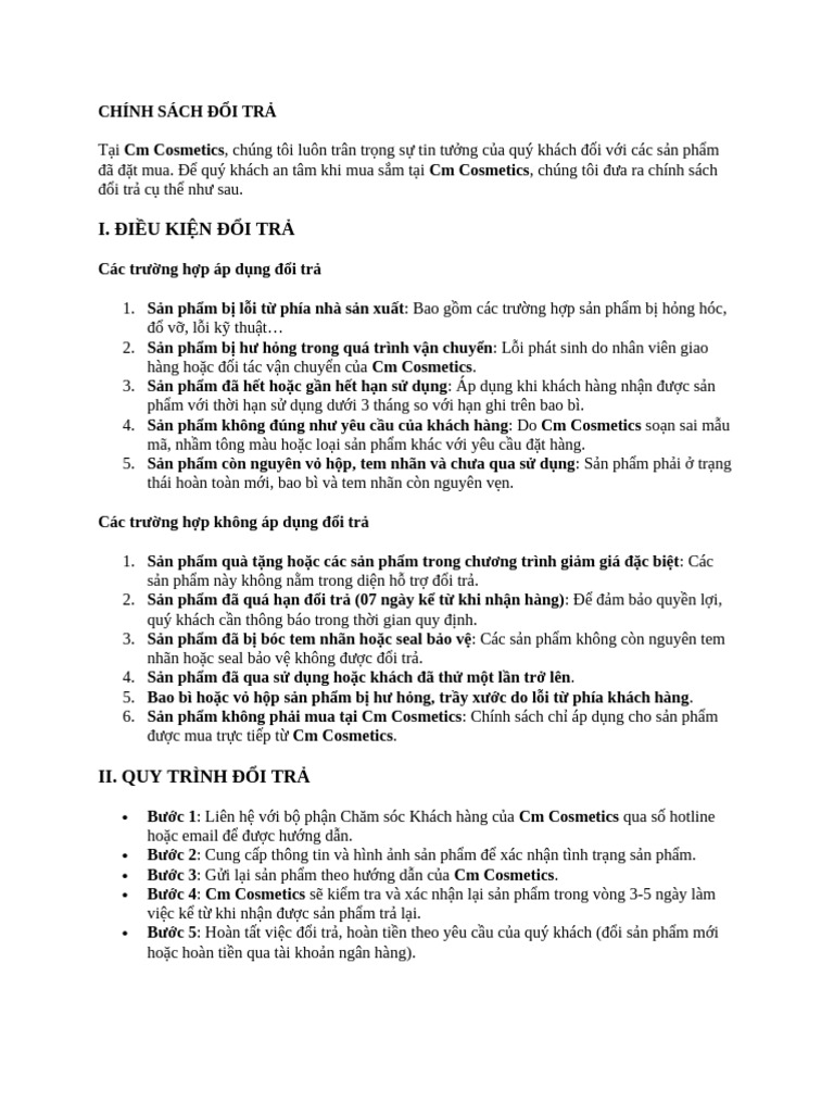 Chính Sách Đ I TR | PDF