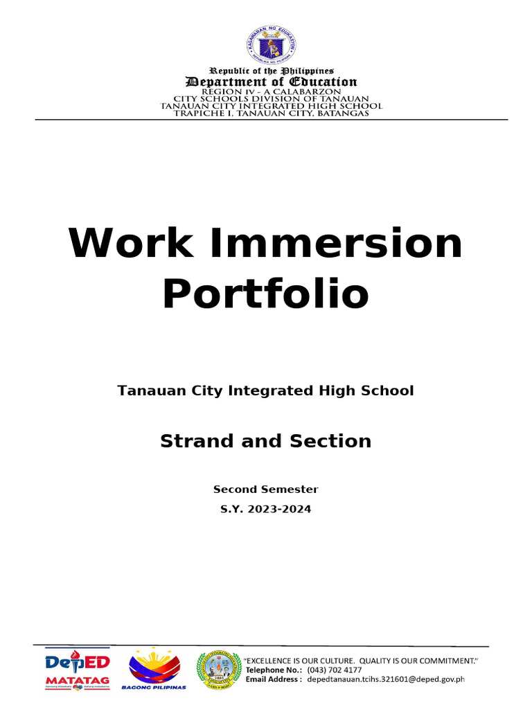 Class Portfolio Sy2023 2024 | PDF | Curriculum | Education Theory