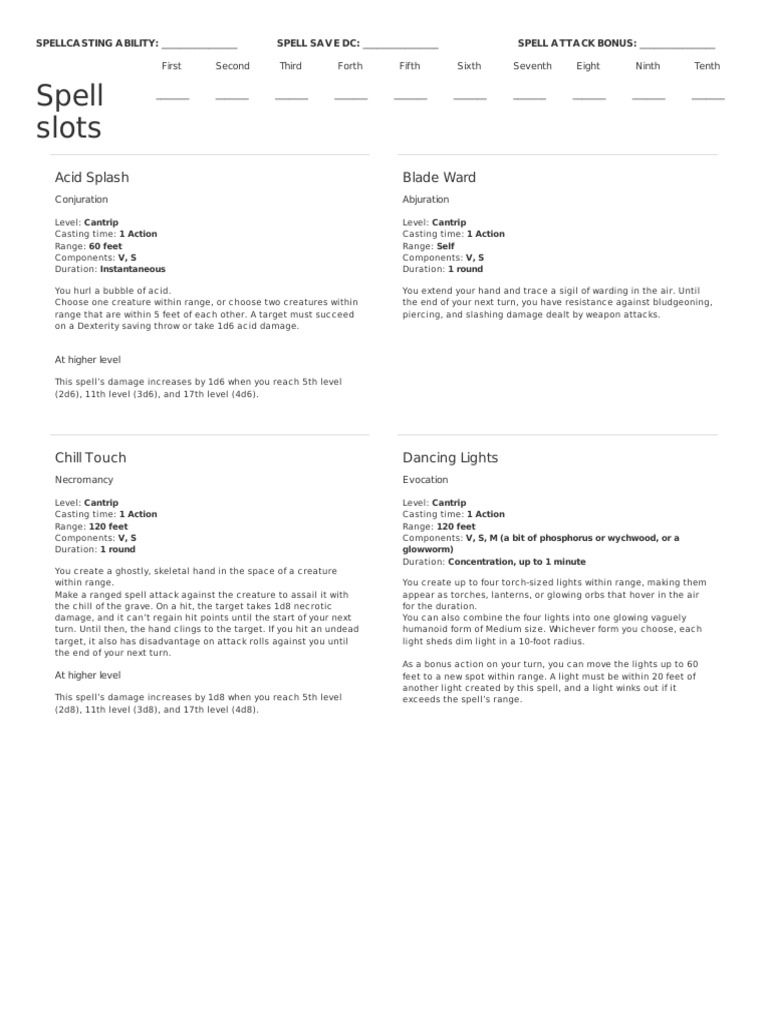 All 5e Spells | PDF