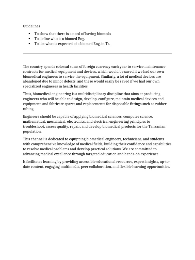 Introduction To Biomedical Engineering | PDF