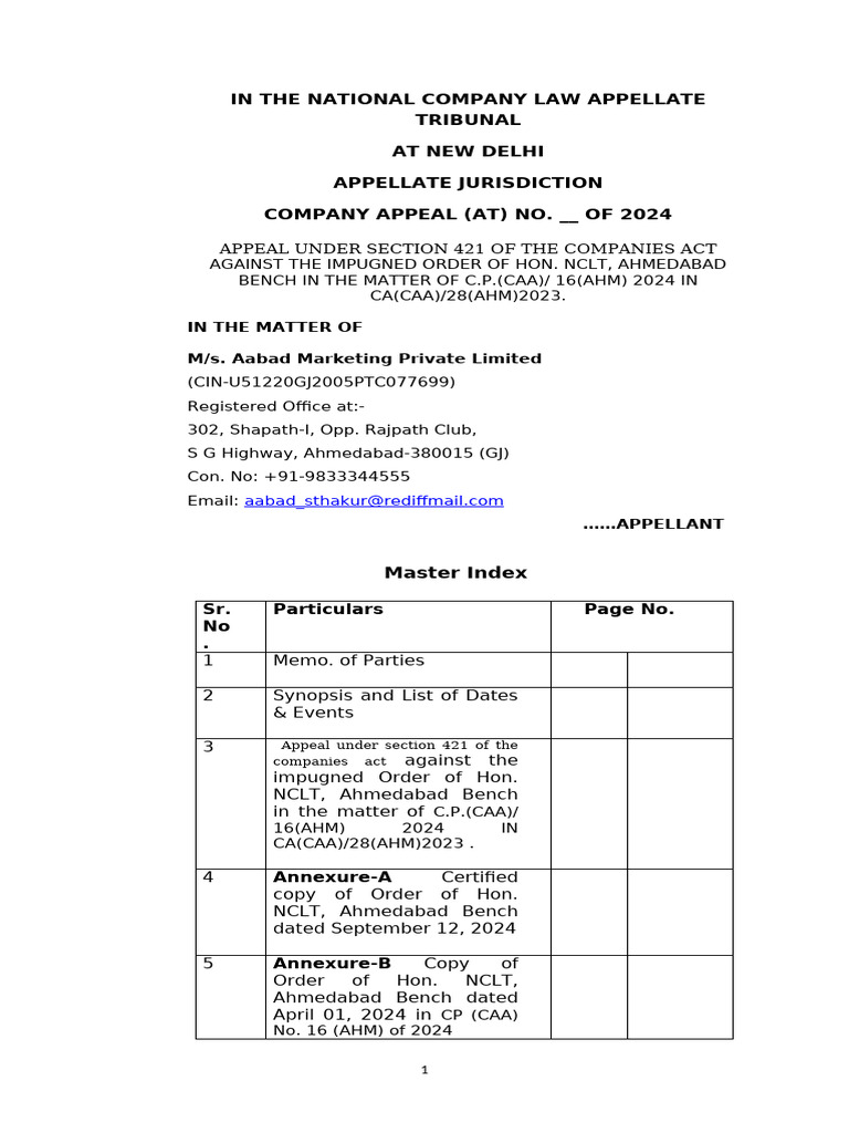 In The National Company Law Appellate Tribunal | PDF | Legal Organizations | Judiciaries