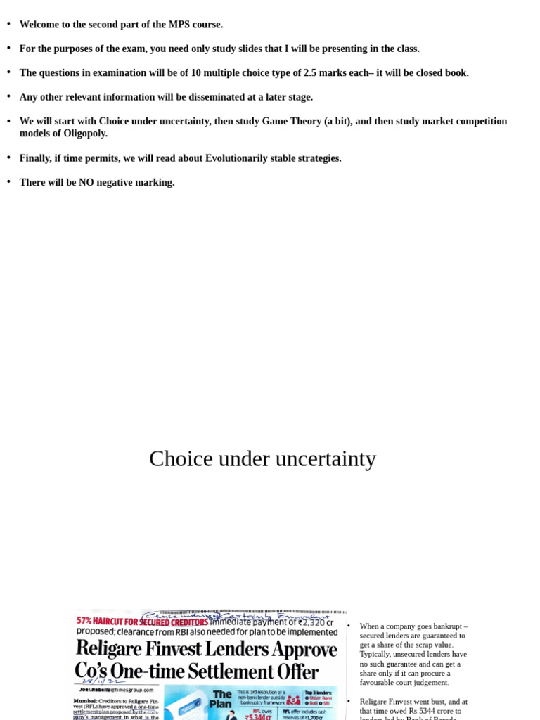 2024 FinalSlides PartI | PDF | Utility | Risk Aversion