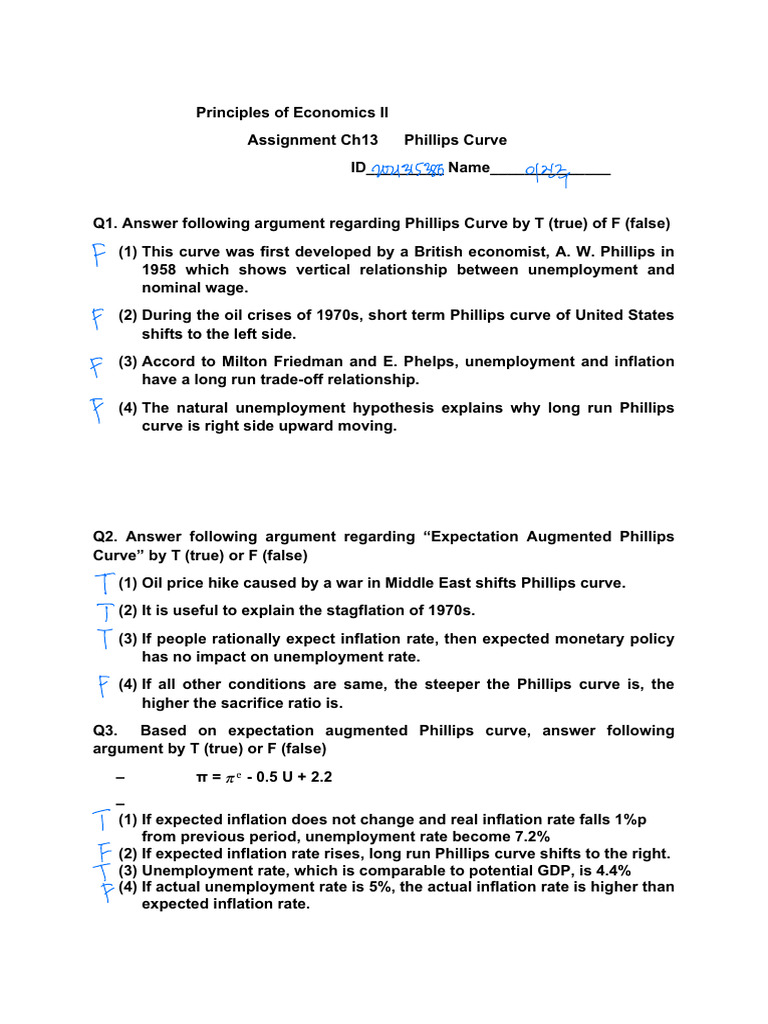 450 Princ EconII Assignment Ch13 Phillips NoAnswer | PDF