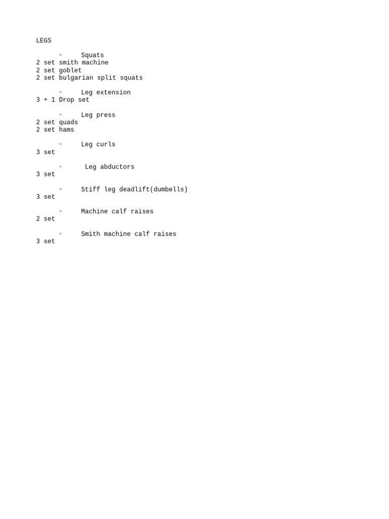 Leg Workout Routine PDF | PDF