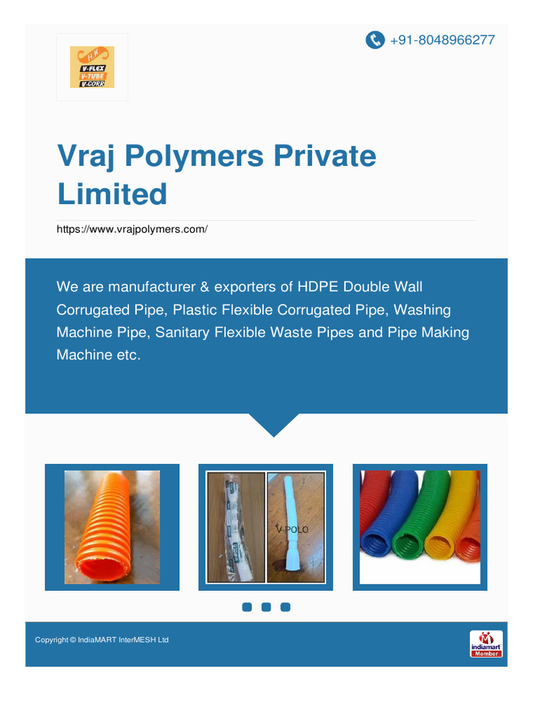 Vraj Polymers Private Limited | PDF | Pipe (Fluid Conveyance) | Polyvinyl Chloride