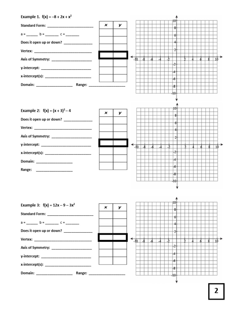 G9 - Quadratic Function Graphing | PDF | Teaching Methods & Materials | Technology & Engineering
