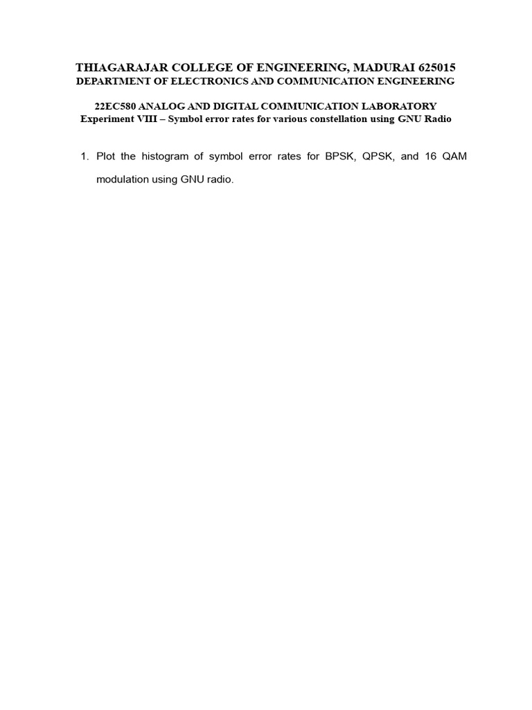 Symbol Error Rates in GNU Radio Lab | PDF