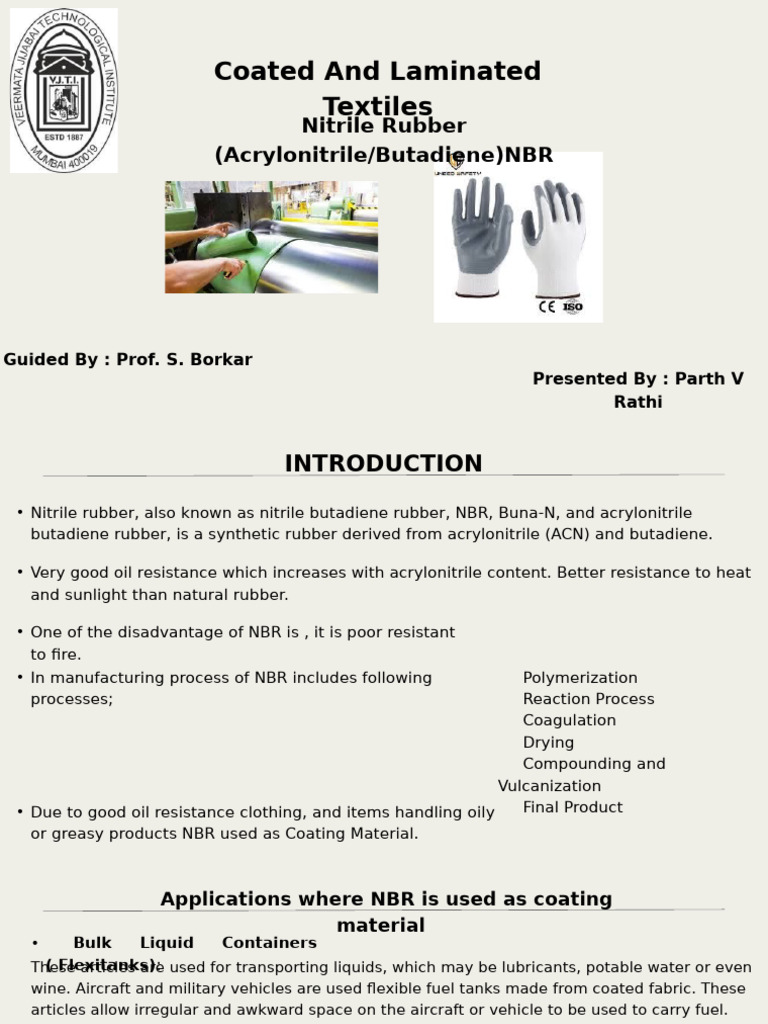 Nitrile Rubber Coated Textiles Guide | PDF | Materials | Chemical ...