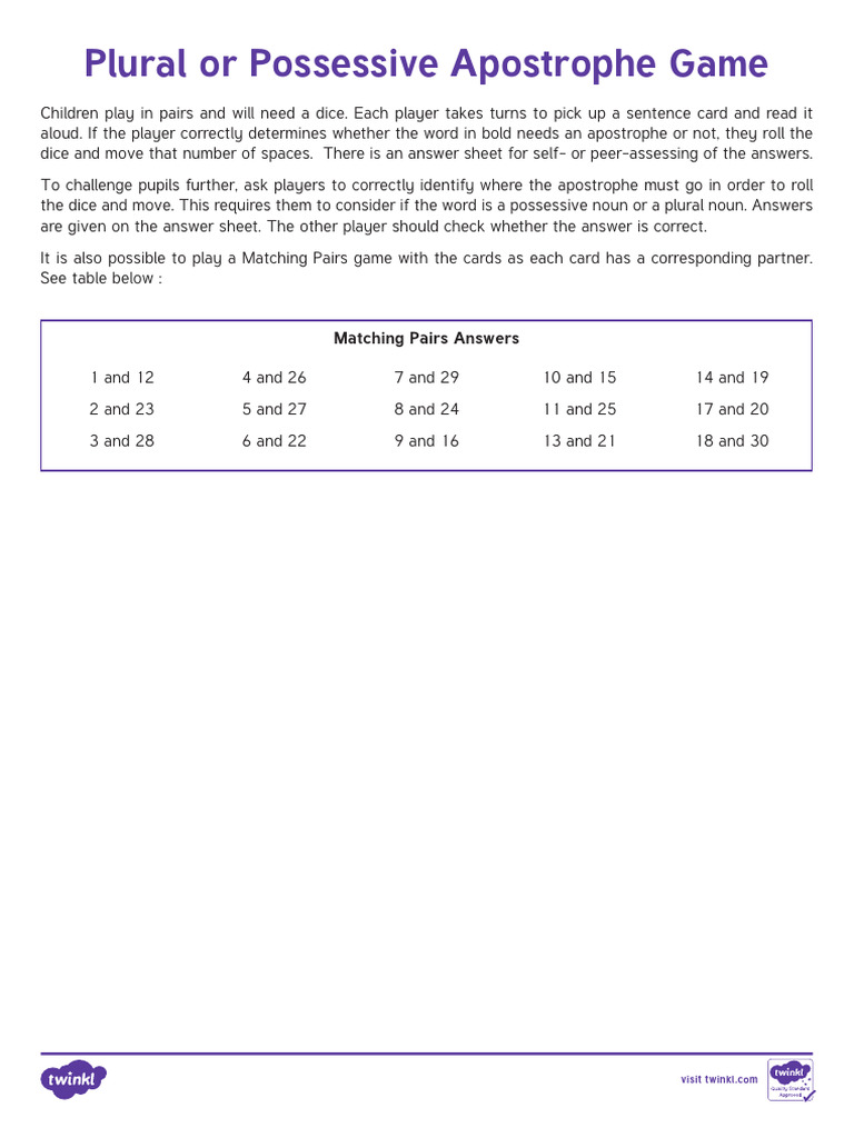 Possessive S Board Game | PDF | Language Families | Morphology