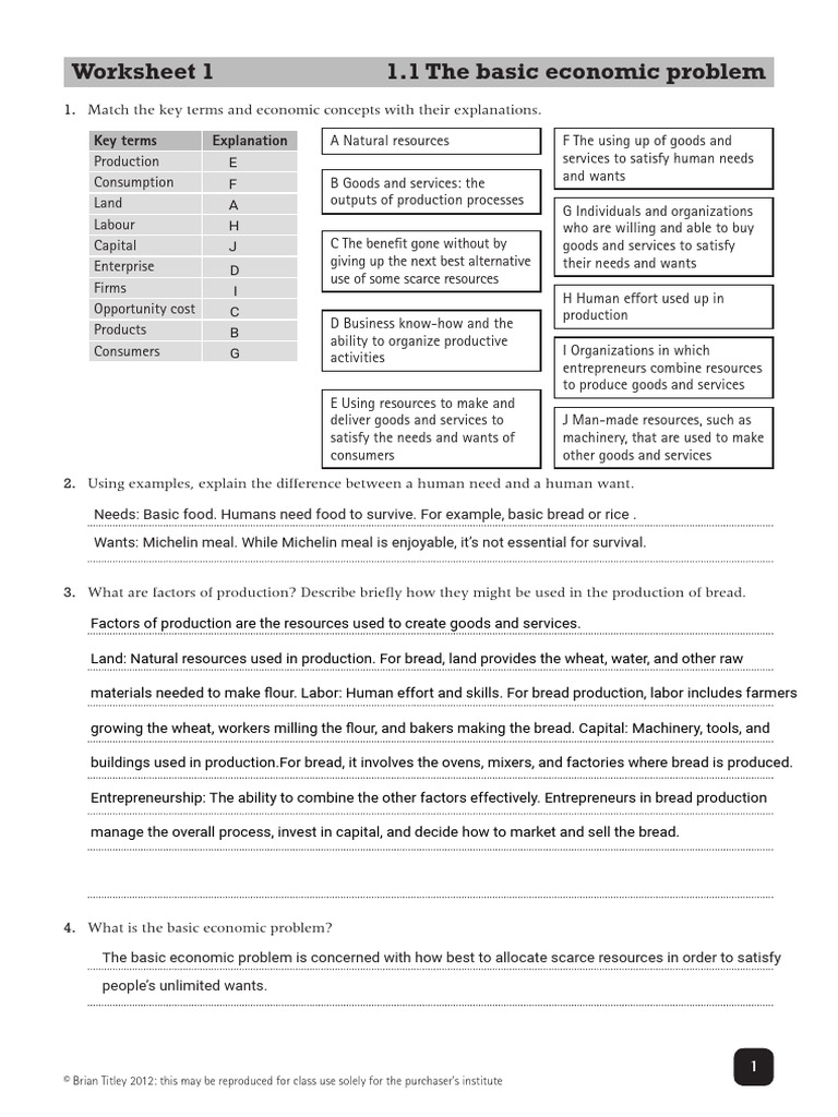 Mingyuan Jin - Worksheet1 | PDF | Goods | Factors Of Production