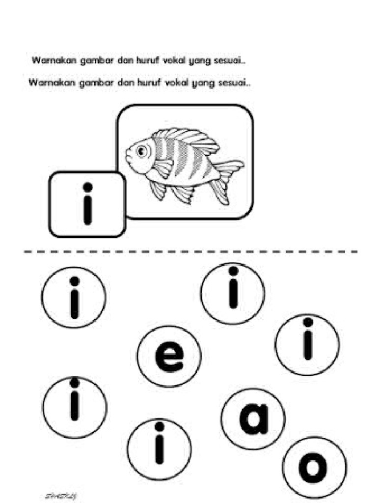 Lembaran Kerja Vokal Warna | PDF