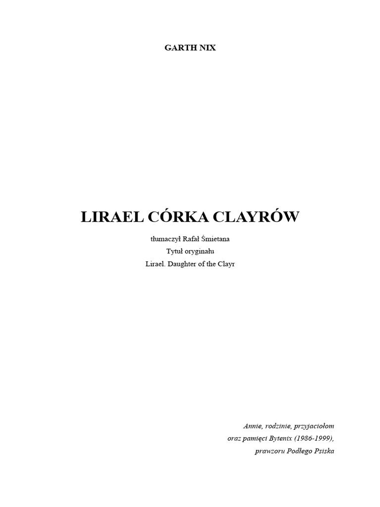 Garth Nix - Cykl Stare Królestwo 02 - Lirael | PDF