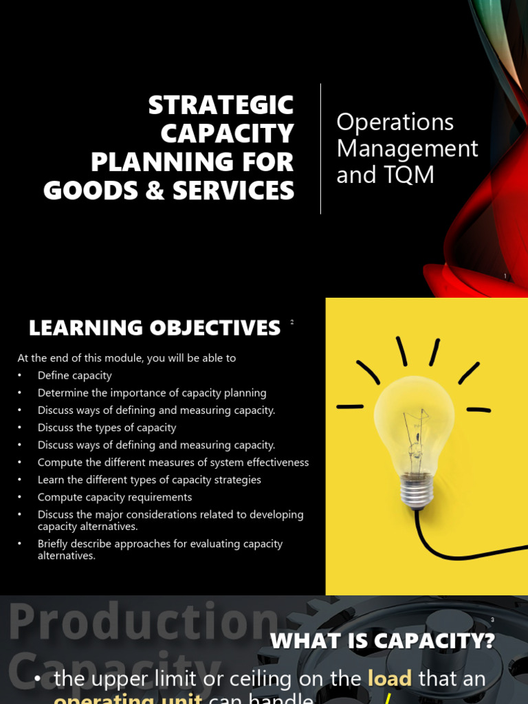 Strategic Capacity Planning Overview | PDF | Profit (Economics ...