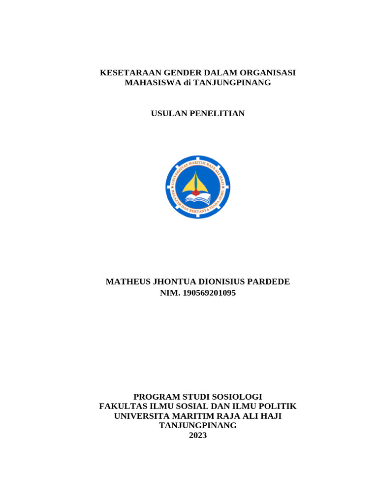 Usulan - Penelitian - Teus - Pedoman - Fix Seminar Nih | PDF