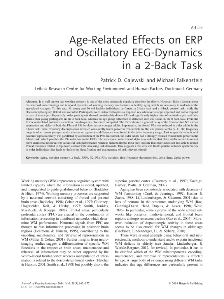 Age-Related Effects On ERP and Oscillatory EEG-Dynamics in A 2-Back ...