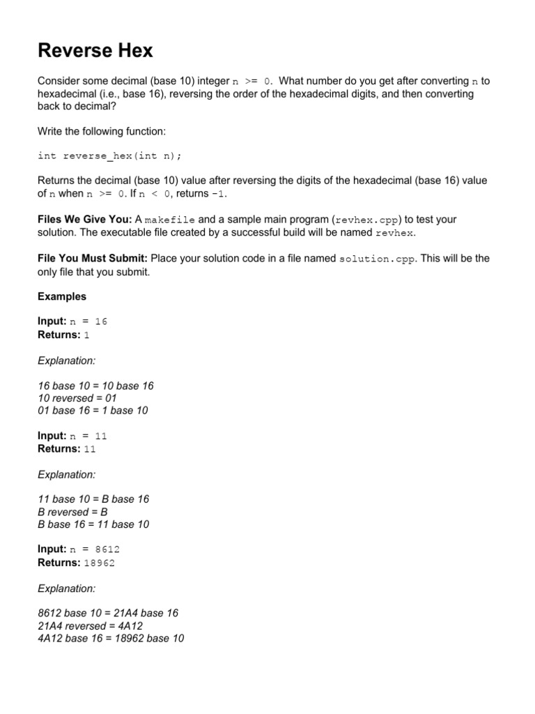 Reverse Hex | PDF | Teaching Methods & Materials