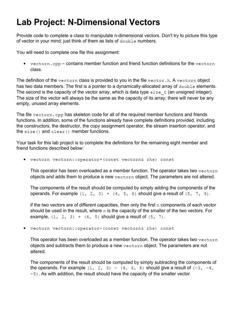 Vector N | PDF | Euclidean Vector | Method (Computer Programming)