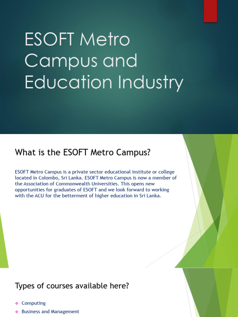 ESOFT Metro Campus Overview and Courses | PDF | Career & Growth