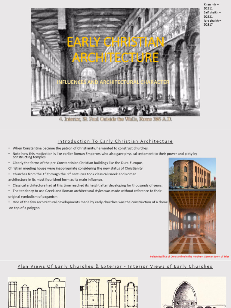 Early Christian Architecture Overview | PDF | Dome | Church (Building)