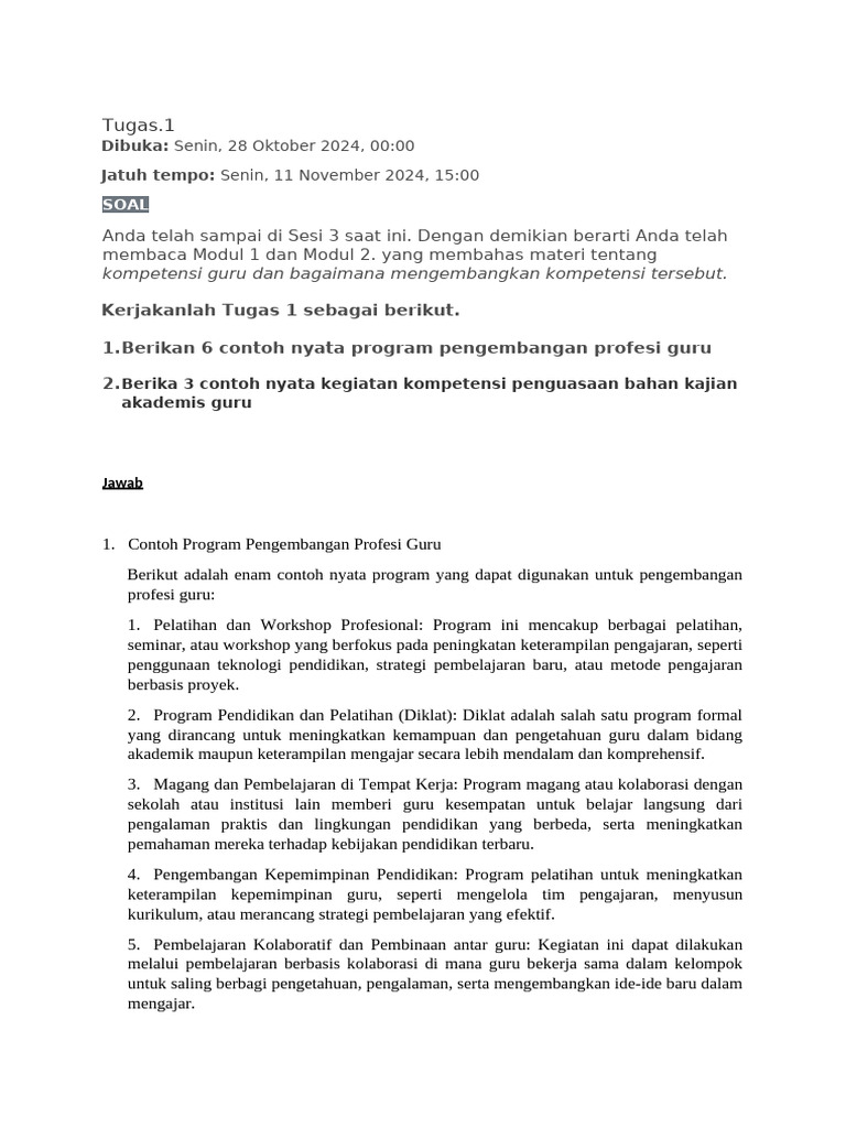 Program Pengembangan Profesi Guru | PDF | Karier & Perkembangan