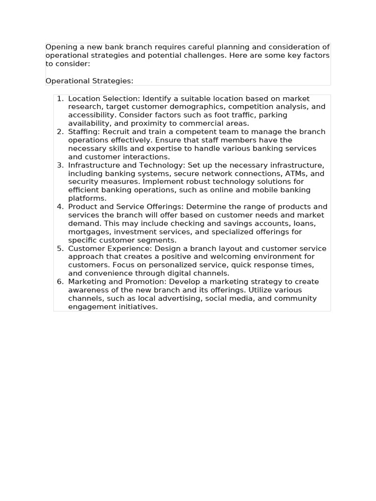 Opening A New Bank Branch Requires Careful Planning and Consideration ...