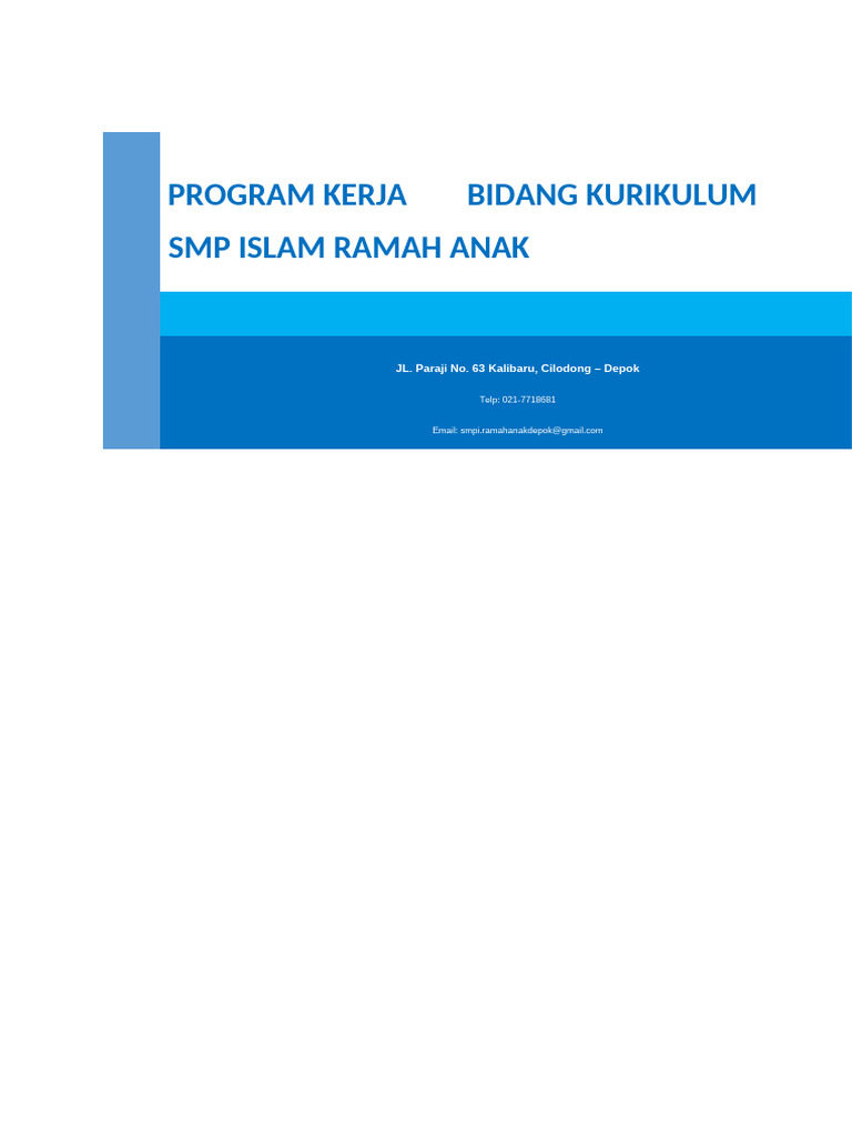 Program Kerja Kurikulum 2024-2025 | PDF