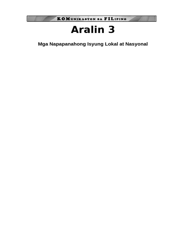 Aralin 3 | PDF