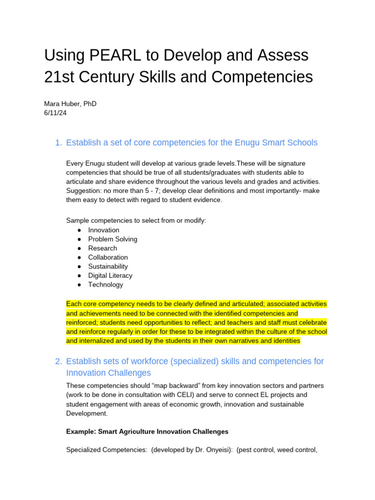 Using PEARL To Develop and Assess 21st Century Skills and Competencies ...