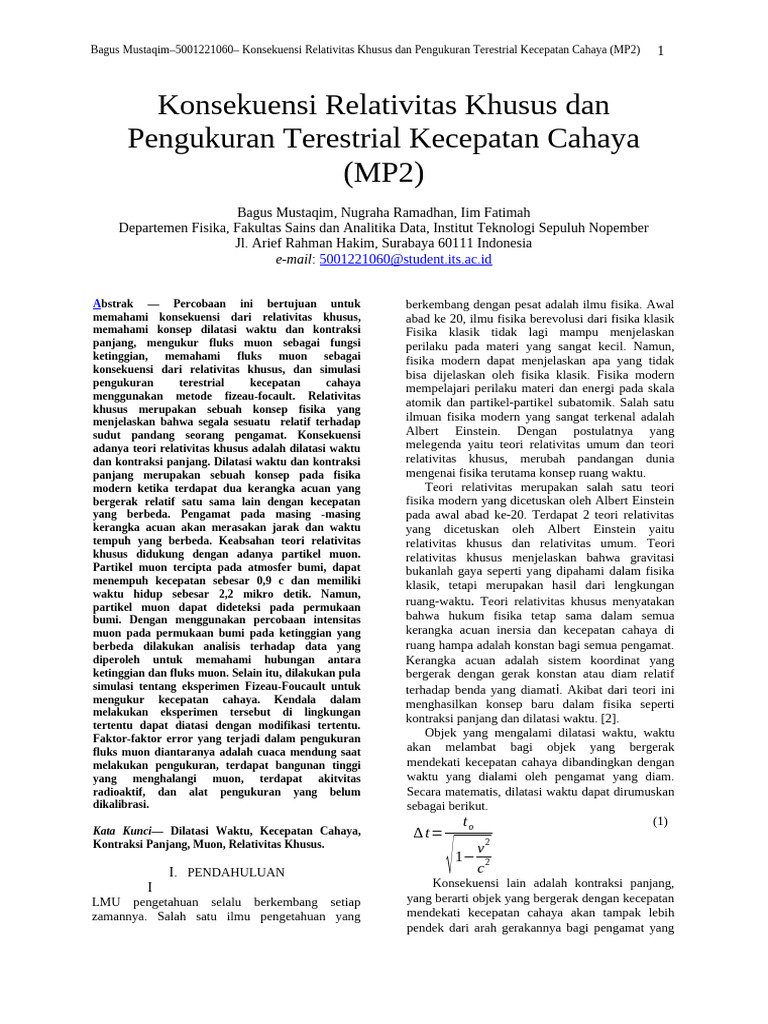Bagus Mustaqim - POMITS MP2 | PDF | Sains & Matematika