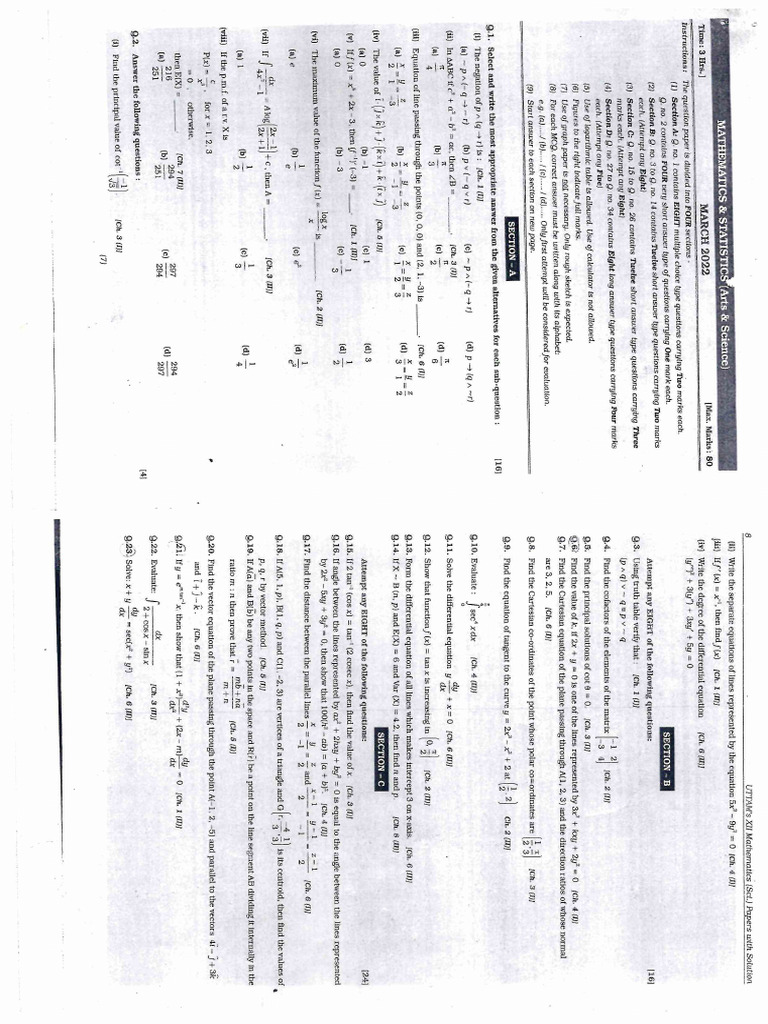 Mathas 12 Paper | PDF