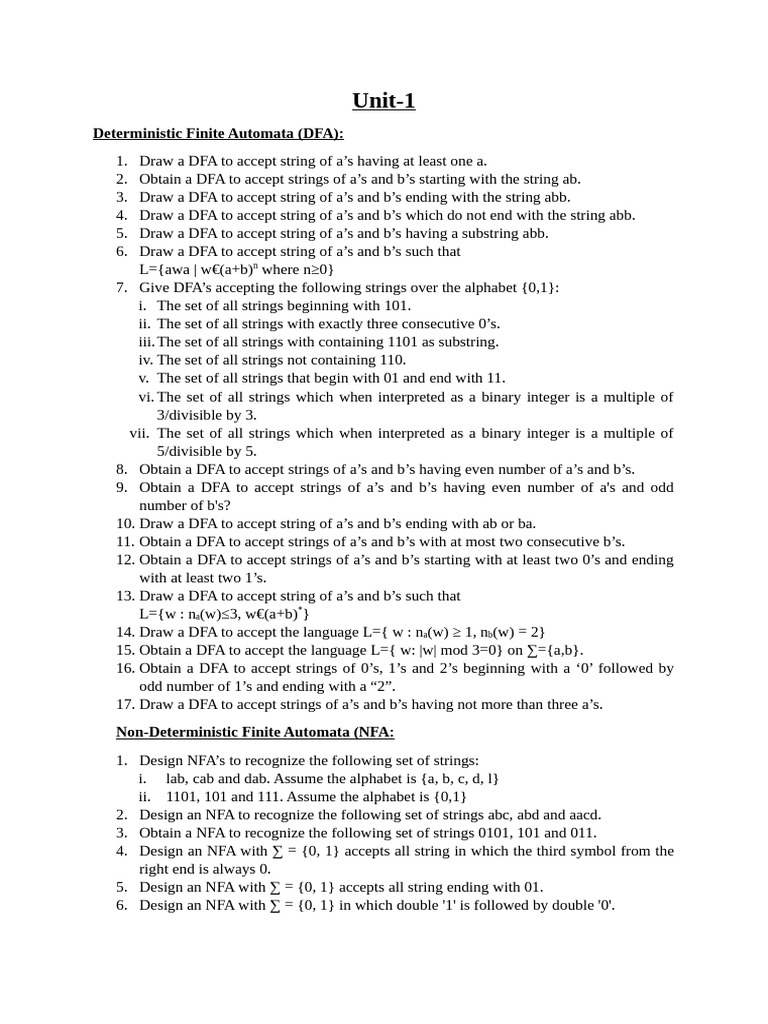 TOC Unit 1 Task1 | PDF | Metalogic | Theoretical Computer Science
