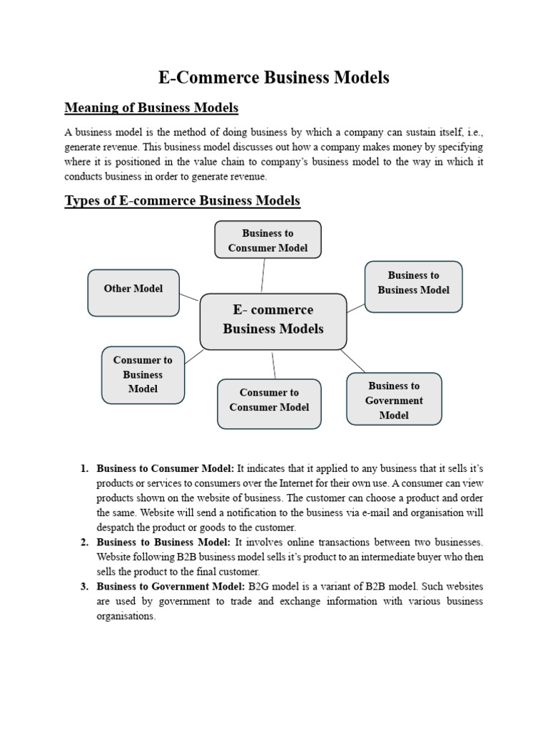 Ecommerce Business Model | PDF | E Commerce | Business Model