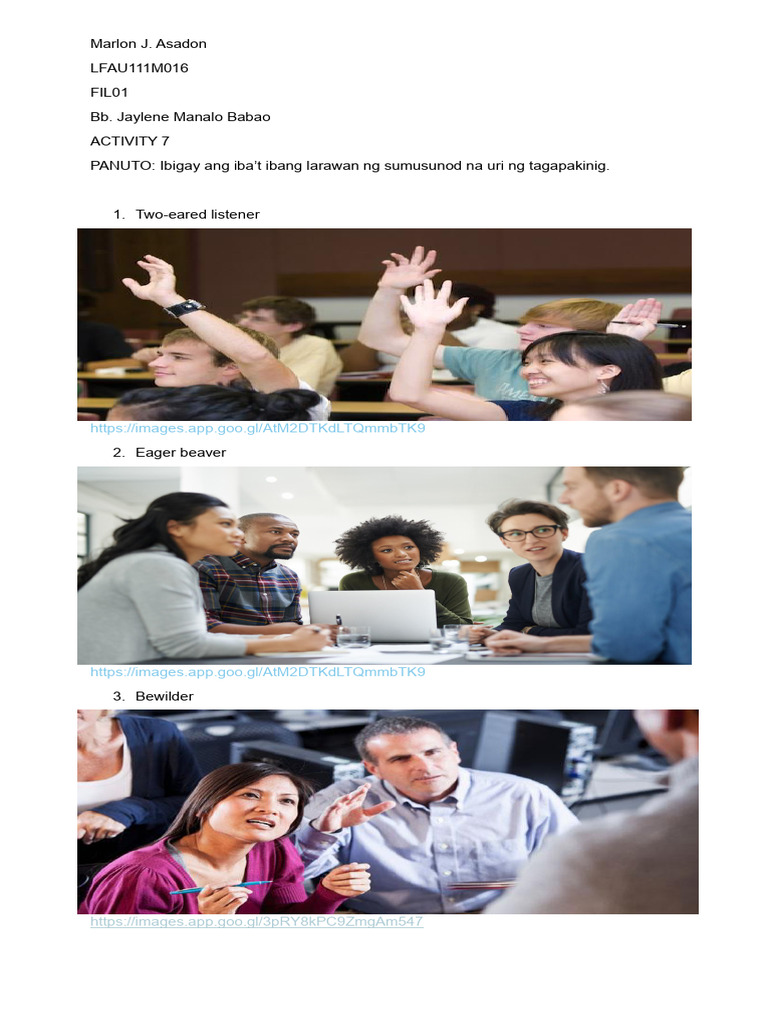 Types of Listeners with Images | PDF | Wellness | Science & Mathematics