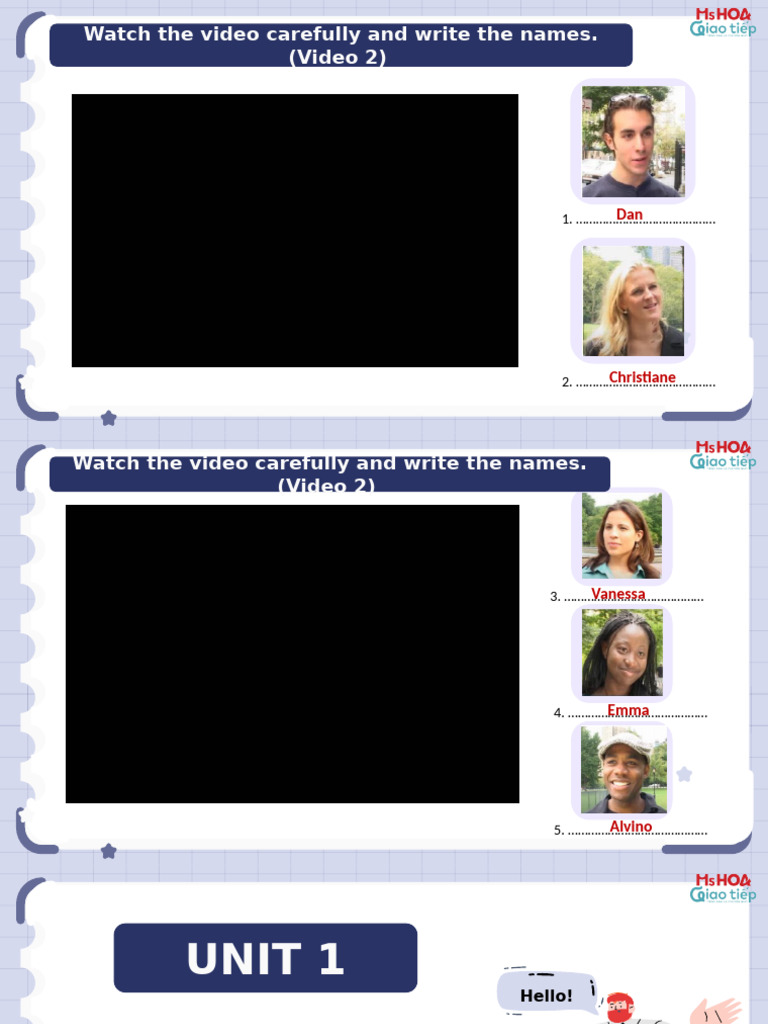 UNIT 1. WHAT'S YOUR NAME | PDF | English Language | Language Families