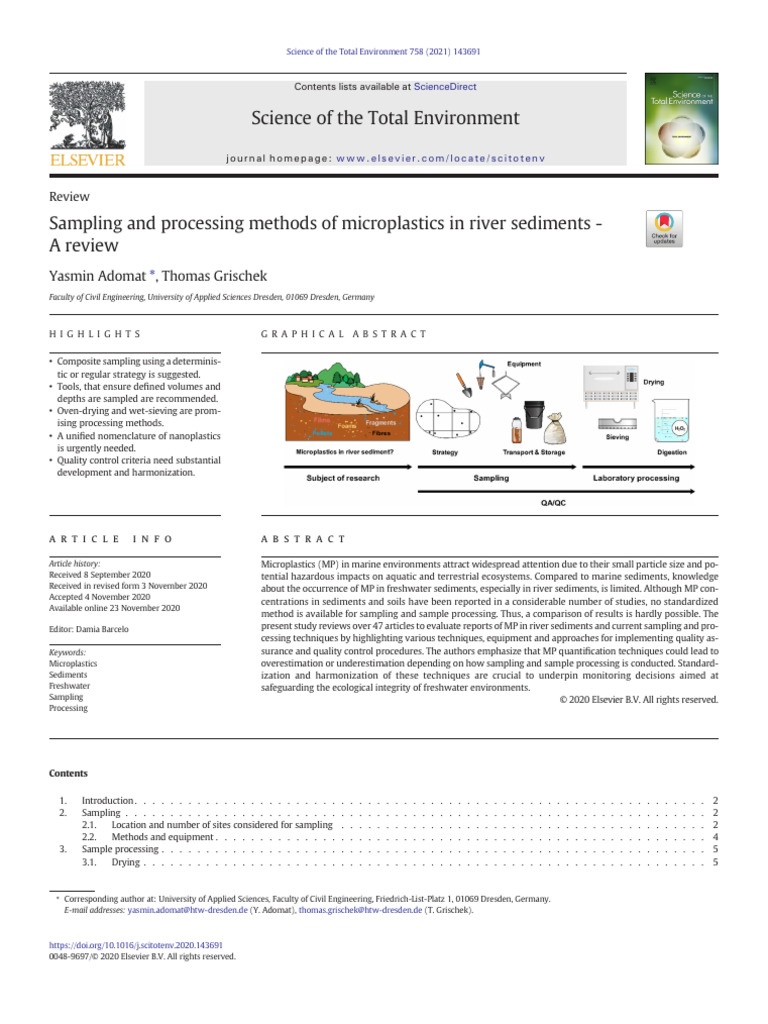 Review Sampling and Processing Method of Microplastic Sediments | PDF ...