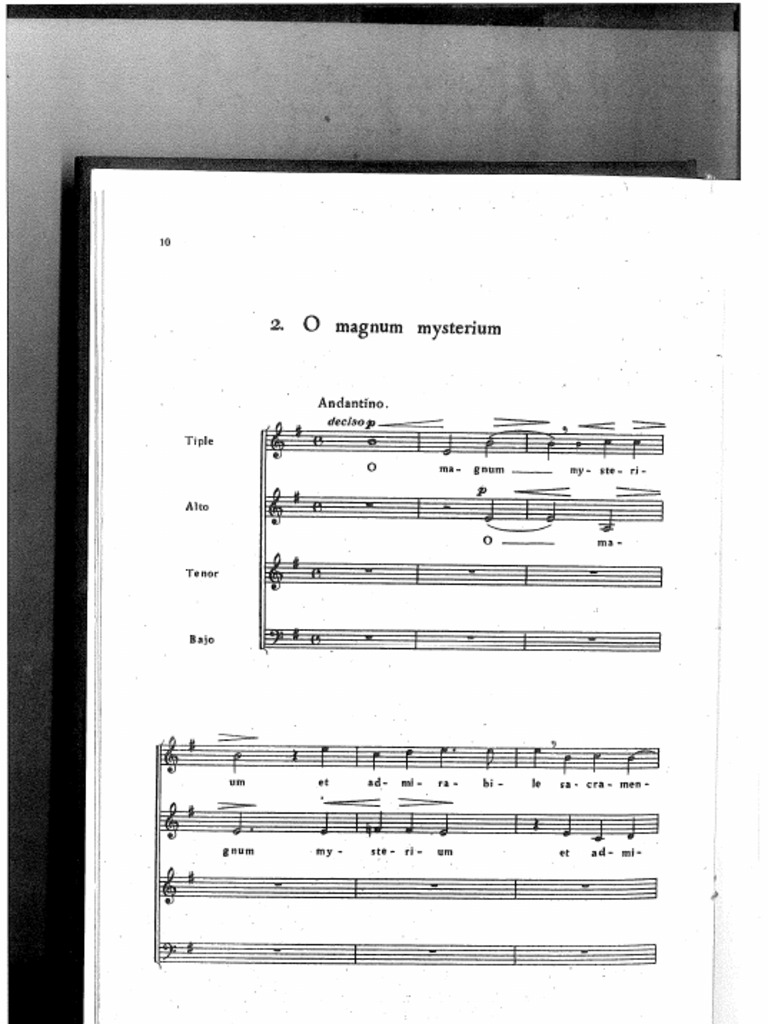 O Magnum Mysterium - Motet 4 Voix - Victoria Tomas Luis de | PDF