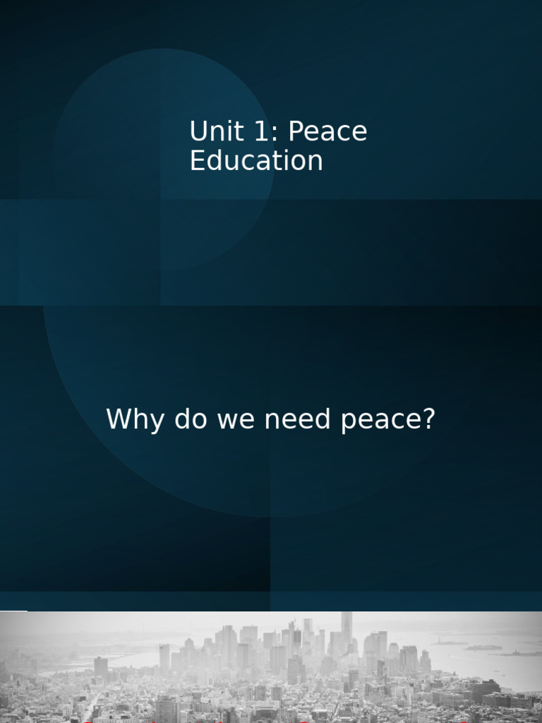 Ethics Unit 1 Peace Education | PDF