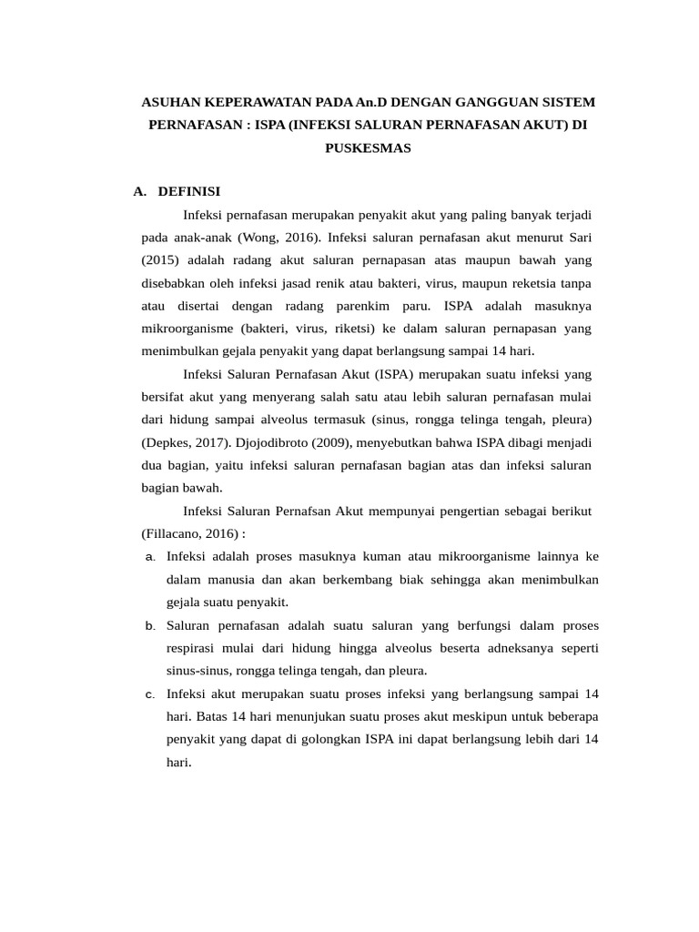 Asuhan Keperawatan ISPA pada Anak | PDF