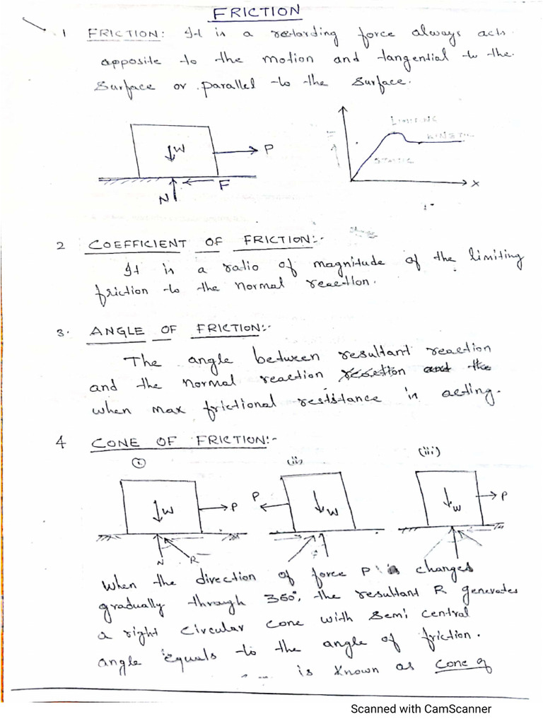 Friction Notes | PDF