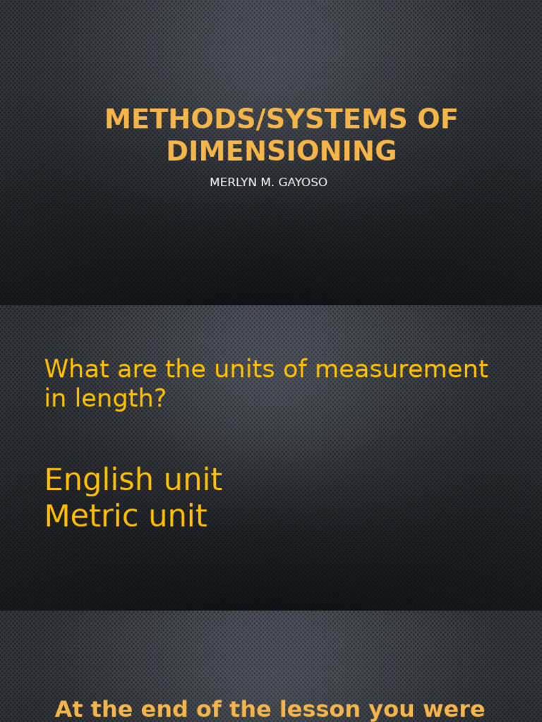 Methods and Systems of Dimension | PDF