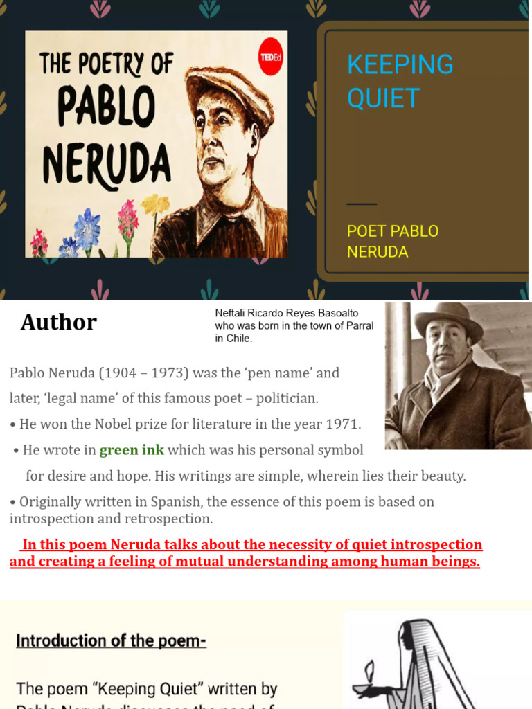 Class 12 - Keeping Quiet | PDF | Poetry