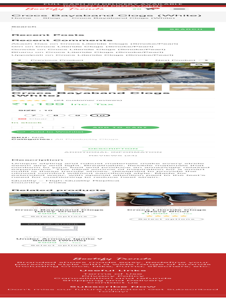 Crocs Bayaband Clogs (White) - Bootify Trends | PDF | Softlines (Retail) | Foot