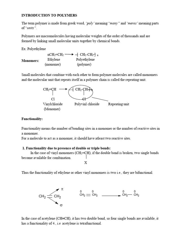 Introduction to Polymers and Their Functionality | PDF | Polymers ...