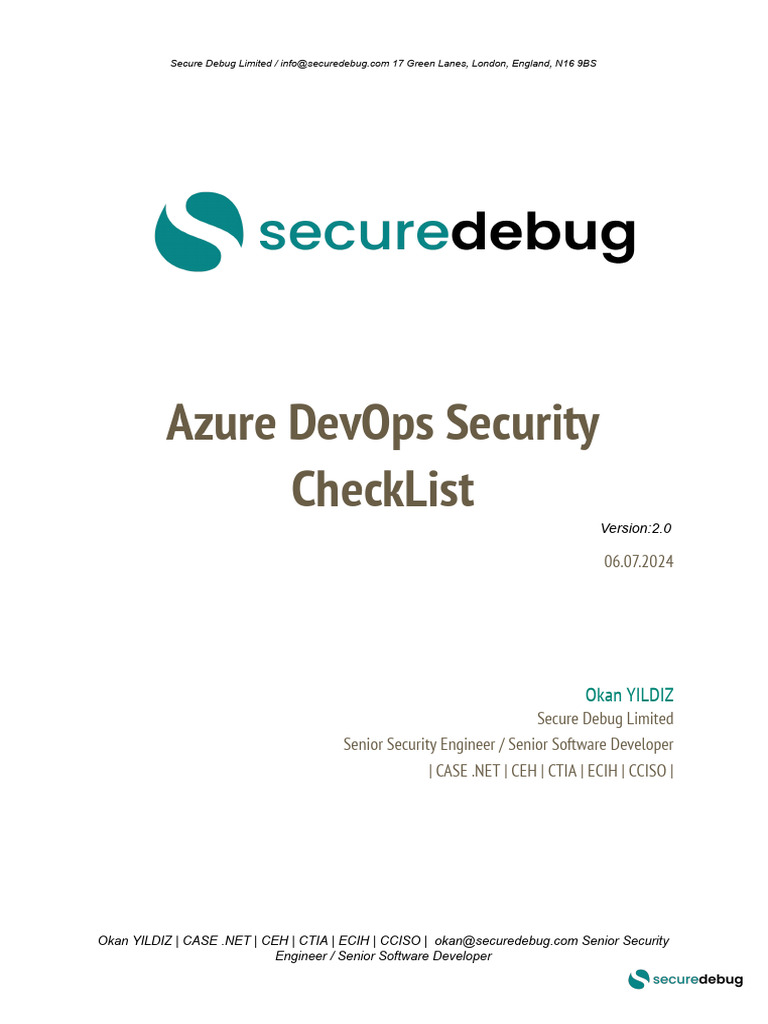 Azure Devops Security Checklist | PDF | Security | Computer Security
