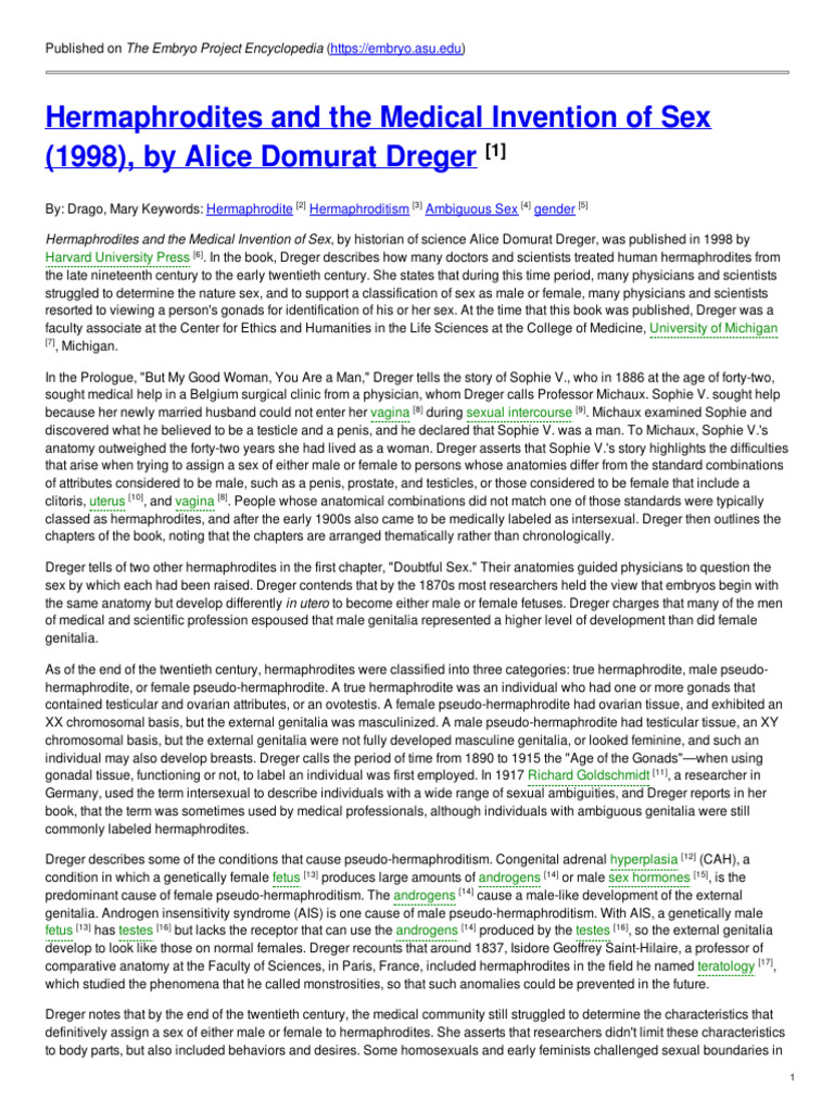 The Embryo Project Encyclopedia - Hermaphrodites and The Medical ...