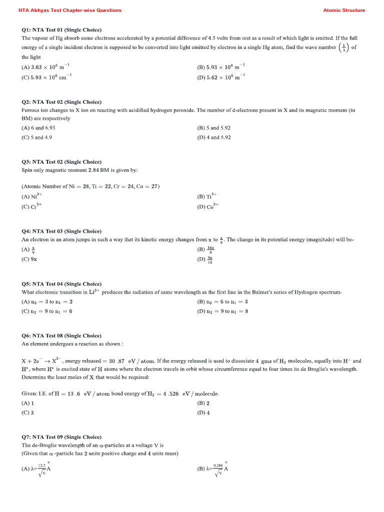 02 Atomic Structure | PDF | Technology & Engineering