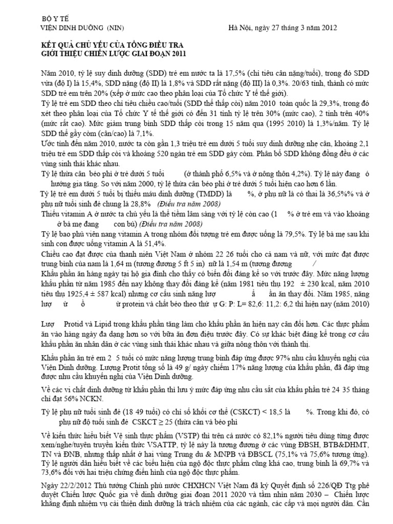 KQ Điều Tra CL 2011-2020 | PDF